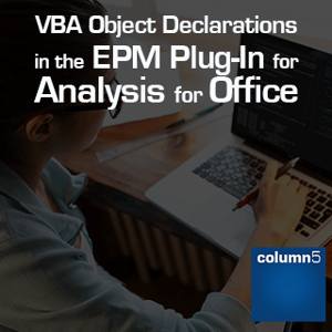 VBA Object Declarations in the EPM Plug-In for Analysis for Office